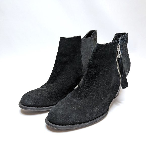 Vionic | Shoes | Vionic Anne Black Zip Suede Leather Ankle Booties 2 ...